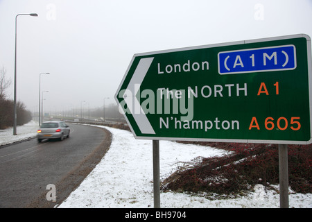 A road primary route sign with junction information England UK Stock ...