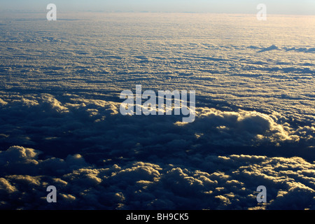 Aerial view of cloud formation at 40,000 feet from an airplane Stock ...