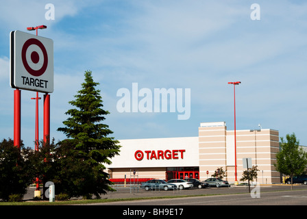 Building exterior of Target retail store with sign and logo with cars ...
