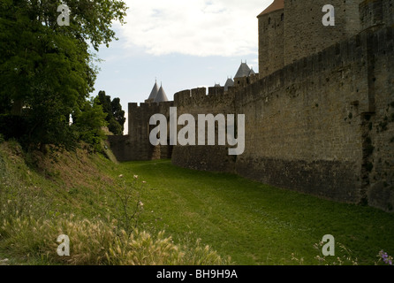 Defensive walls and moat ditch of medieval city of Mdina, Malta Stock ...