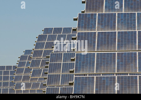SPAIN.Solar panels creating renewable energy from the sun, with a cut ...