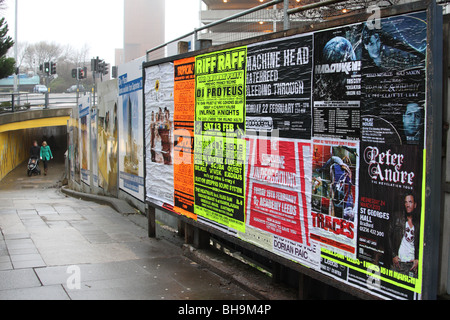 Fly posting in a U.K. city Stock Photo - Alamy