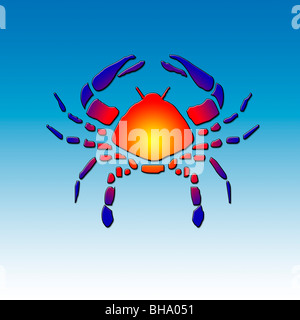 Illustration of Cancer the crab zodiac horoscope astrology sign Stock ...