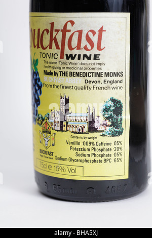 A bottle of Buckfast Tonic Wine, or 'Buckie' as it is known locally ...