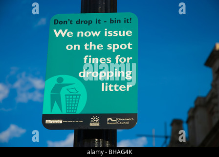 Sign with fines for litter Stock Photo: 49882834 - Alamy