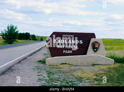 Entering Badlands National Park Sign, South Dakota Stock Photo - Alamy