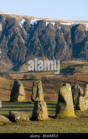 Standing stones of Castlerigg stone circle near Keswick, Lake District ...