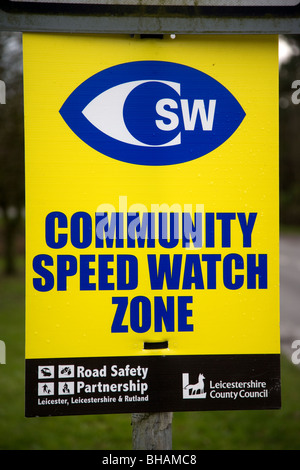 warning sign of community speed watch activity in area, Sutton on ...