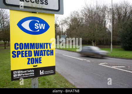 warning sign of community speed watch activity in area, Sutton on ...