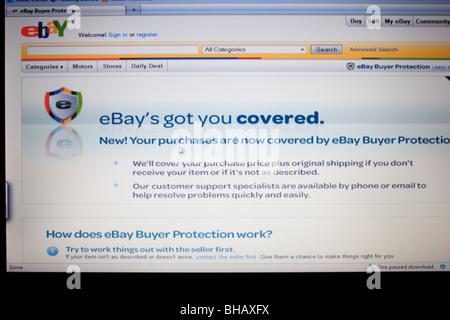 Computer screen - eBay Buyer Protection Stock Photo - Alamy