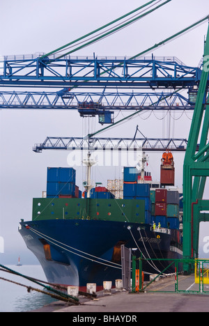 Containerized freight loading and unloading at the Port of Savannah ...