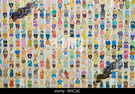 Indian artist N.S. Harsha with artwork on show at artes mundi 2008 ...