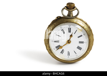 Front View of Silver Pocket Watch Stock Photo - Alamy