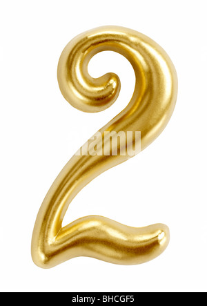 Two and second - figure, digit, number and numeral sign. Signboard on ...