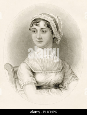 JANE AUSTEN (1775-1817) English novelist a colourised lithograph from ...