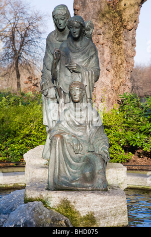 The fountain of The Three Fates. Fates statue. St. Stephen's Green ...