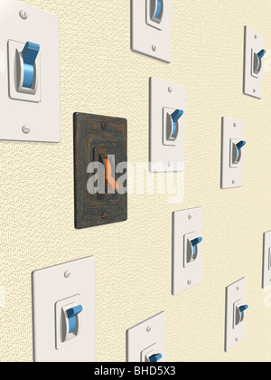 Switches on wall Stock Photo - Alamy