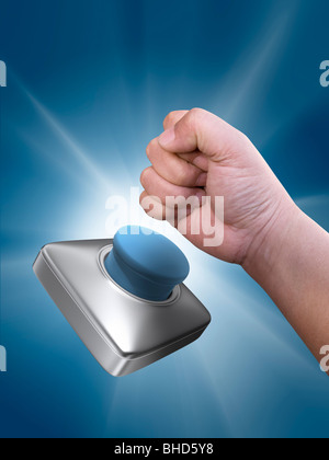 Man pressing a button Stock Photo - Alamy