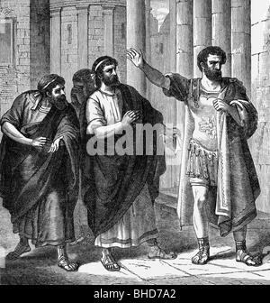Banishment of Marcus Furius Camillus, c. 446 – 365 BC, a Roman soldier ...