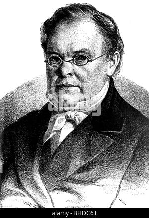 portrait of Albert Knapp, 1798 - 1864, a German priest, poet and ...