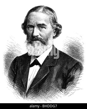 Portrait of Gustav Kirchhoff - a German physicist who contributed to ...
