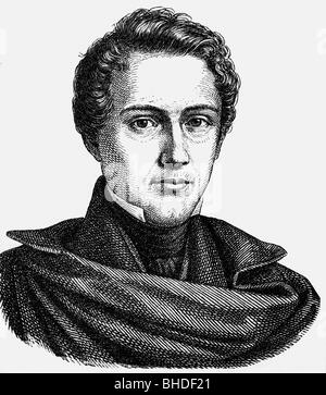 Wilhelm Hauff, 1802 - 1827, a German writer of the Romantic era Stock ...