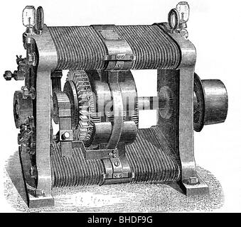 Gramme machine by a Belgian electrical engineer Zenobe Theophile Gramme ...