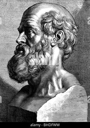 Bust of Hippocrates Greek physician Stock Photo - Alamy
