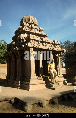 The Rock-cut Monolithic Arjuna Ratha Temple, Mahabalipuram, India Stock ...