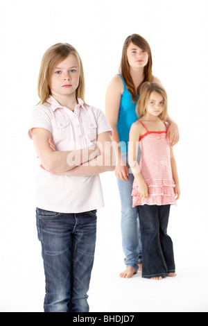 A group of 11 year old girls friends on their way to a birthday party ...