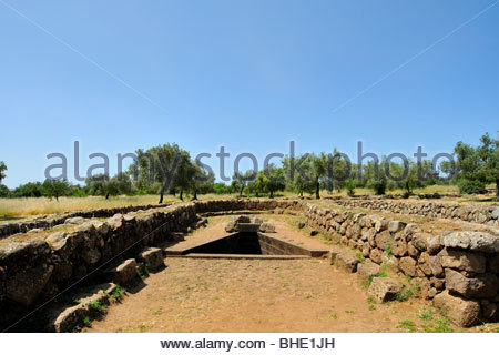 Nuragic civilization. Santa Cristina sacred well in Paulilatino Stock ...