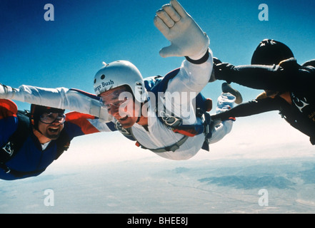 Former US President George Bush skydiving to celebrate his 72nd Stock ...