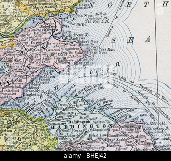 Old map of Firth of Forth and East Coast, Scotland, from original ...