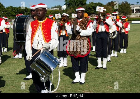 The Barbados Defense Force military band entertains the crowd before a ...