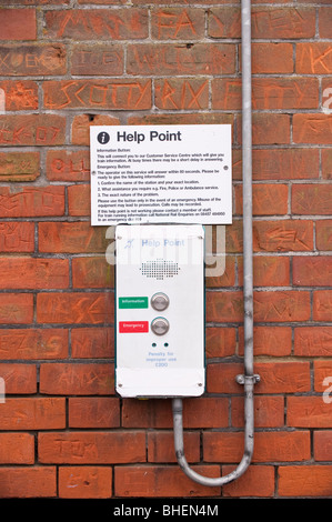 Railway station help point for emergency or information Stock Photo - Alamy