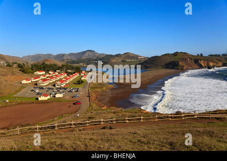 Fort Cronkhite, Rodeo lagoon, and Rodeo Beach, on the Marin Headlands ...