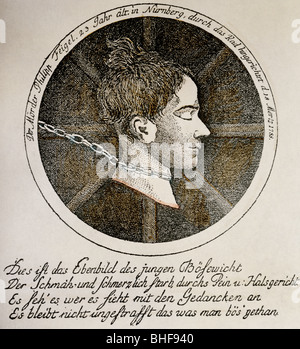 justice, penitentary system, breaking wheel, execution of a peasant ...