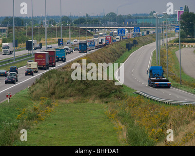The Belgian E19 highway leading north across the border into the ...