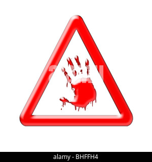 Warning Bloody Hand! Graphical representation using Road Warning Sign ...