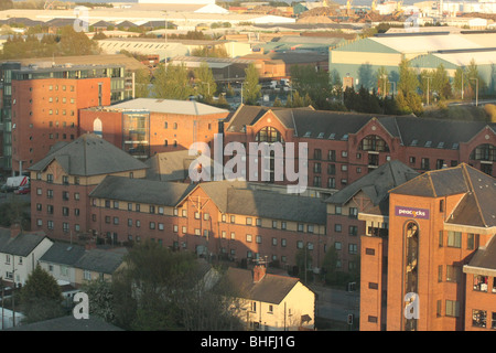 Sunset over Cardiff Stock Photo - Alamy