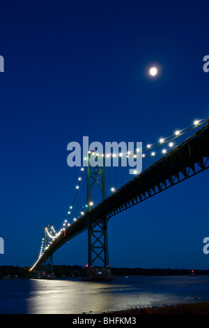 The Bristol Mt Hope Suspension Bridge spans a short strait in the ...