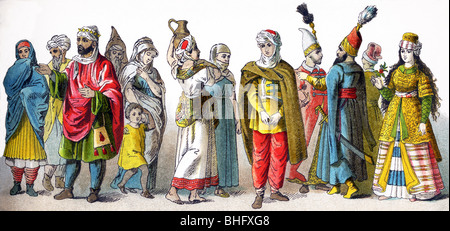 These Ottoman Empire figures in 1500 represent a guard, a Janizary ...