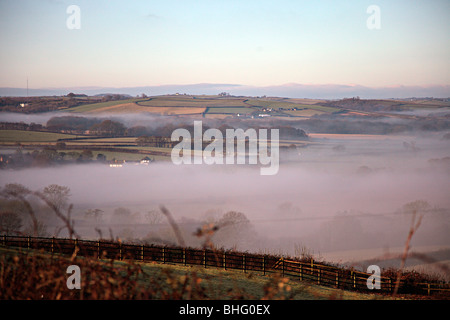 The Taw Valley, North Devon on a January morning Stock Photo - Alamy