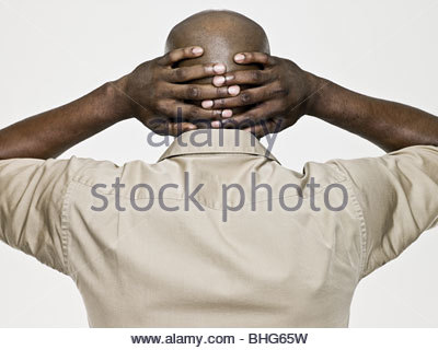 Man, shirt, white, bald head, back view Men, head, bald, shaves Stock ...