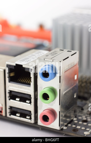 Close-up of audio ports in a circuit board Stock Photo - Alamy