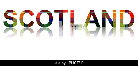 The word SCOTLAND made up with reflective lettering with the Stewart ...