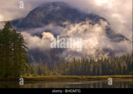 Fjords in northern British Columbia, Canada, near Princess Royal Island ...