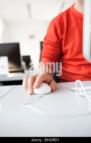 Man using computer mouse Stock Photo - Alamy