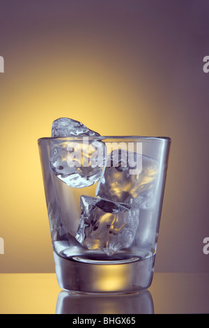 Empty rocks glass with ice-cubes, isolated on white background Stock ...