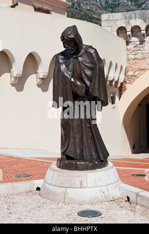 Statue of "monk" François Grimaldi in front of royal palace in Monaco ...